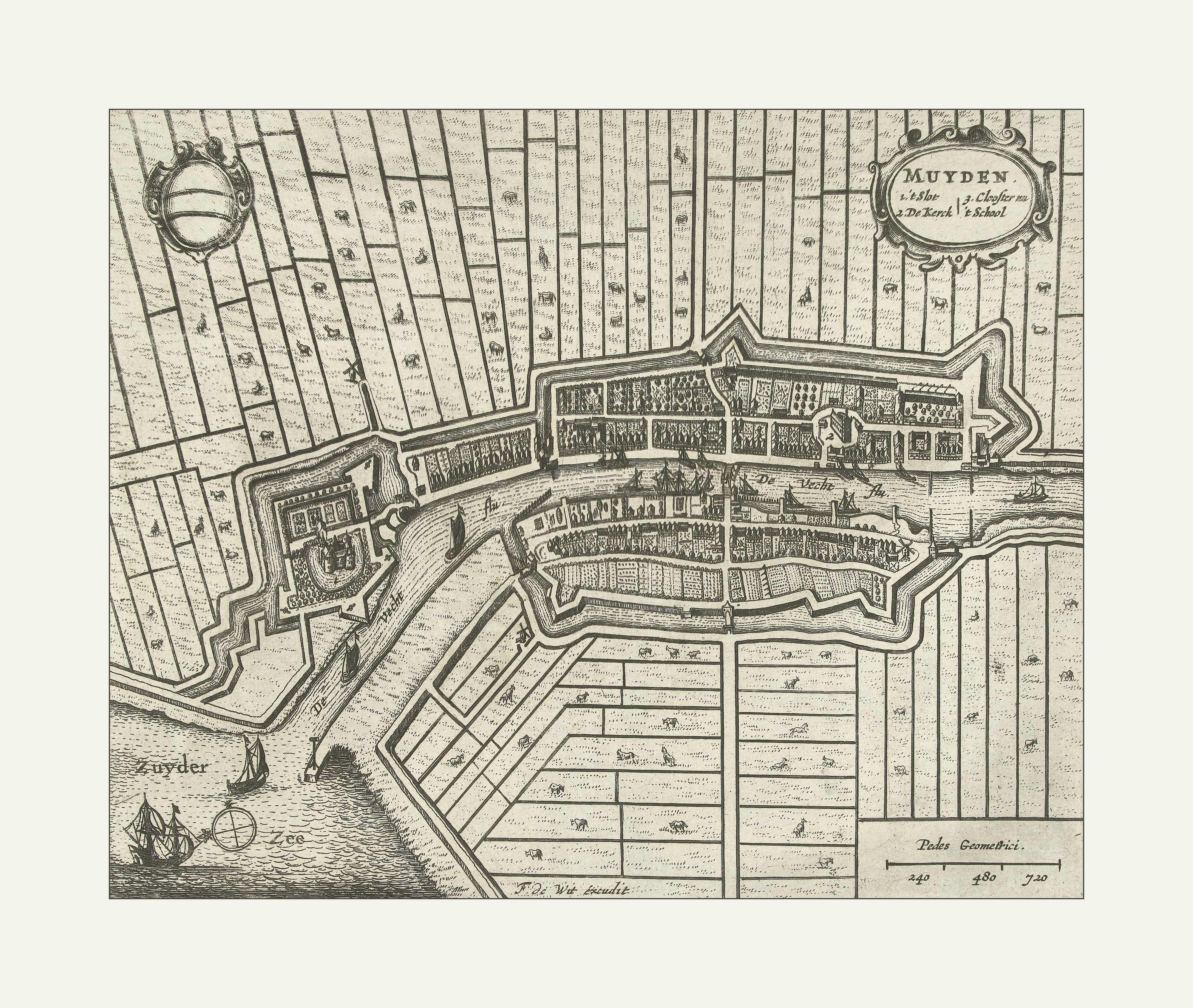 Historische kaart van Muiden | Frisius