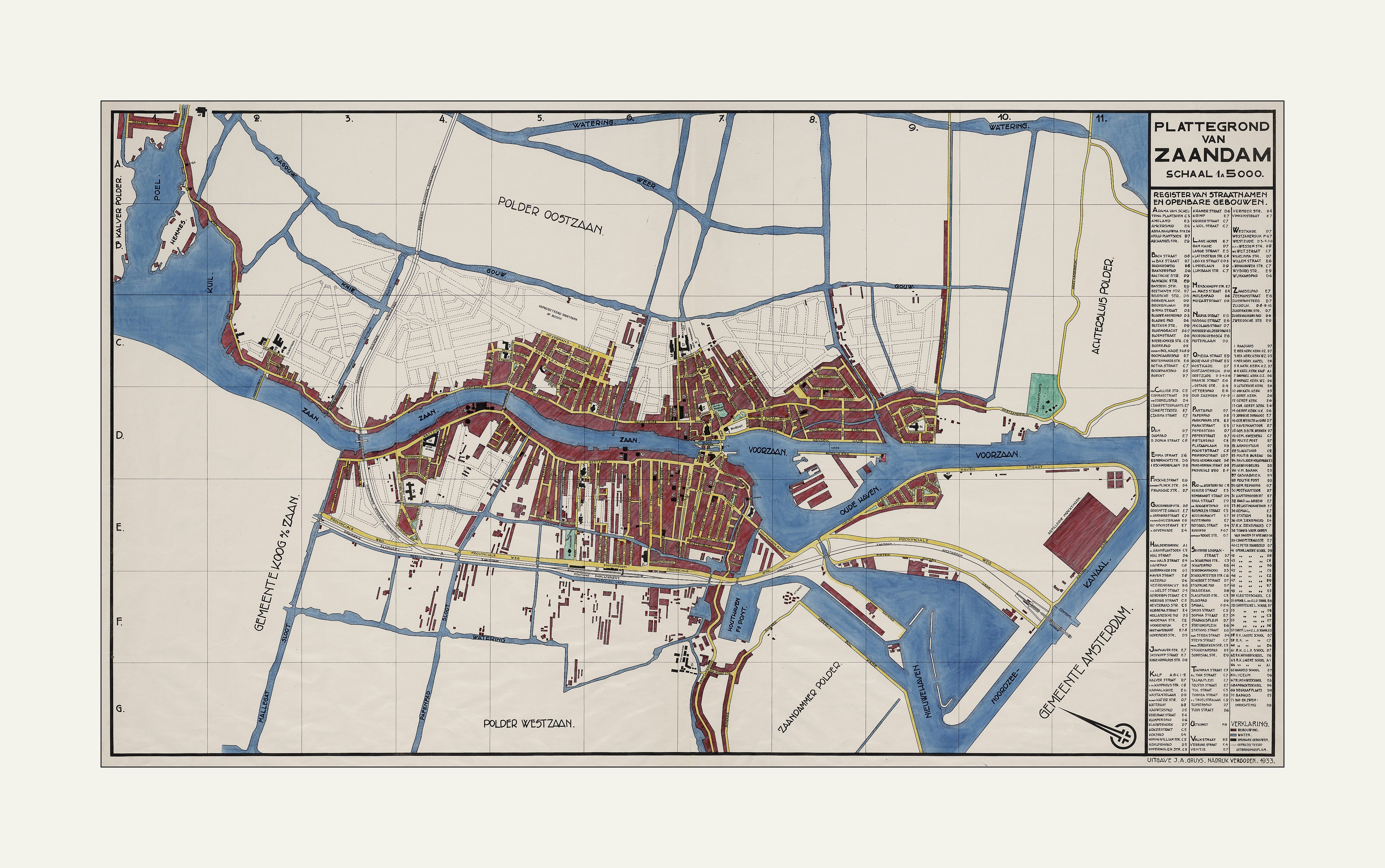 Historische kaart van Zaandam | Frisius