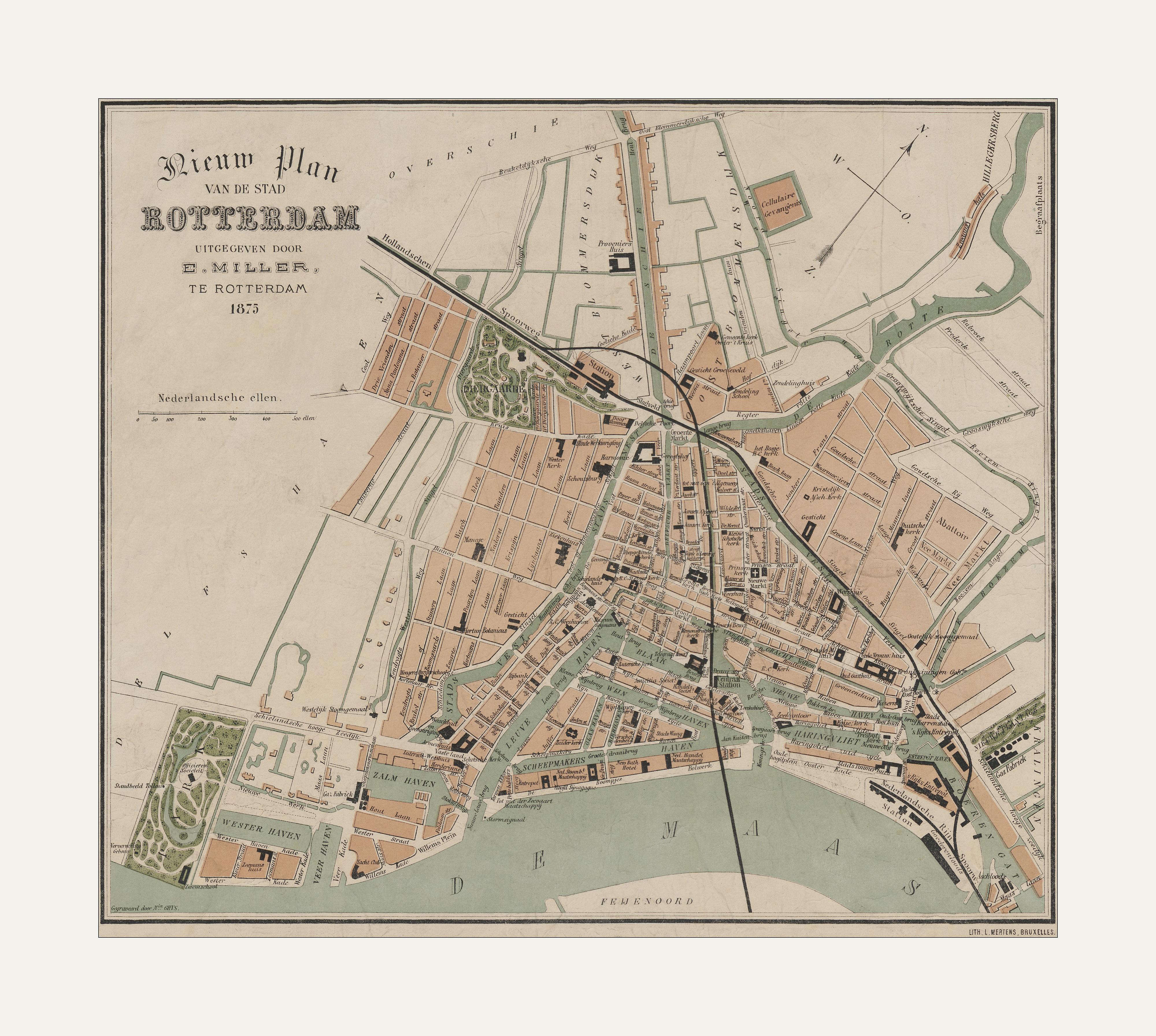 Historische kaart van Rotterdam | Frisius