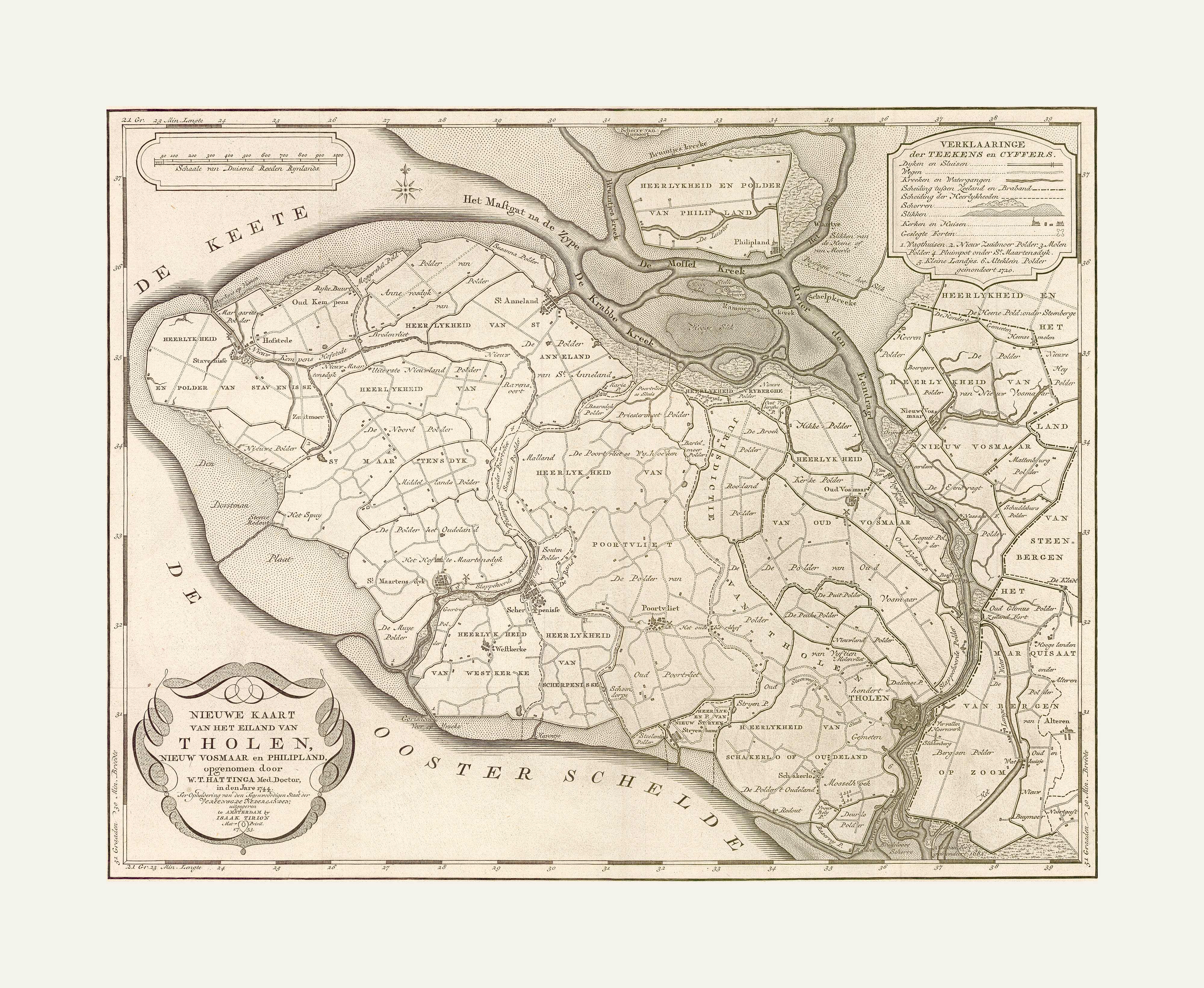 Historische kaarten Zeeland - Tholen | Frisius