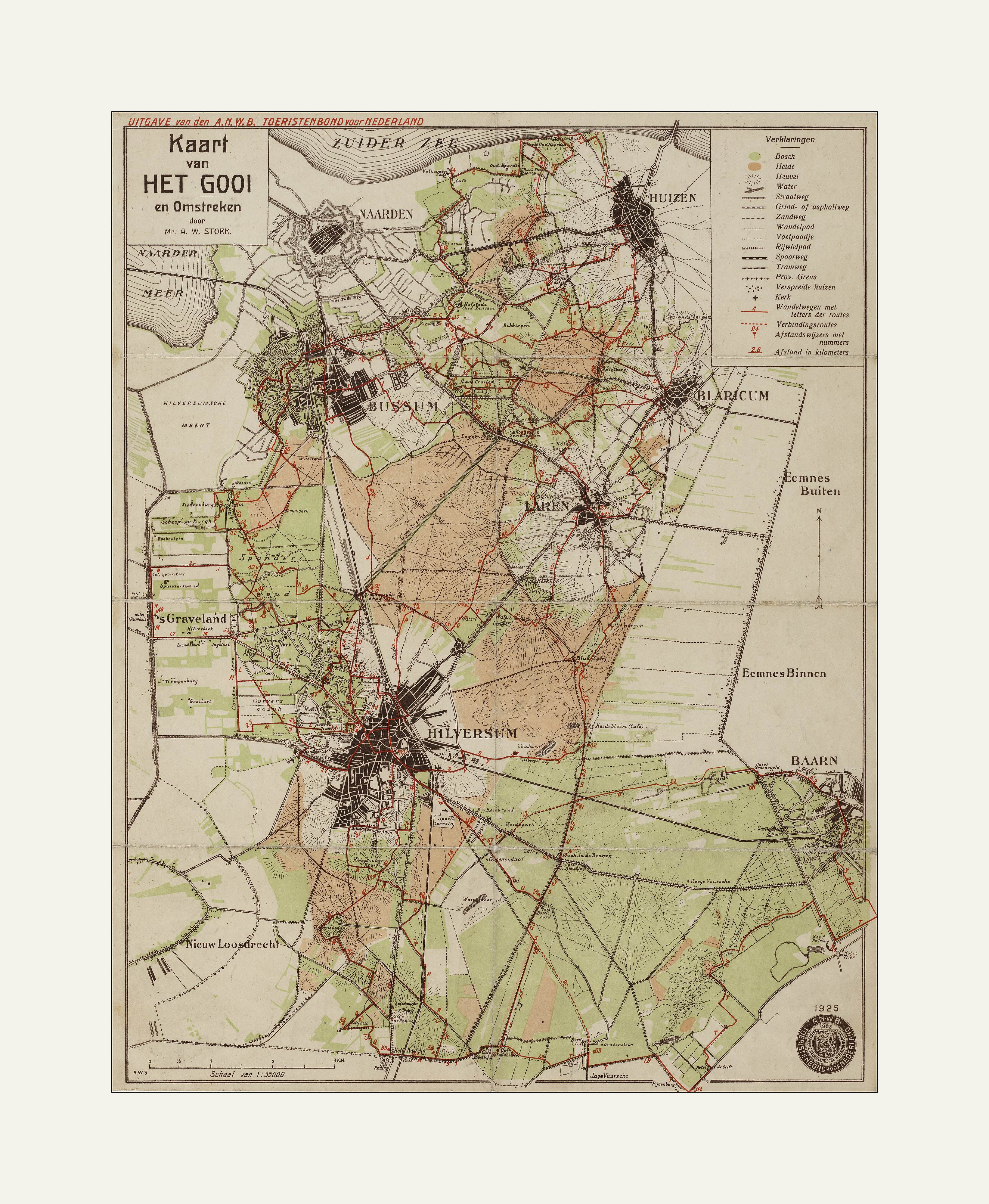 Historische kaart van het Gooi | Frisius