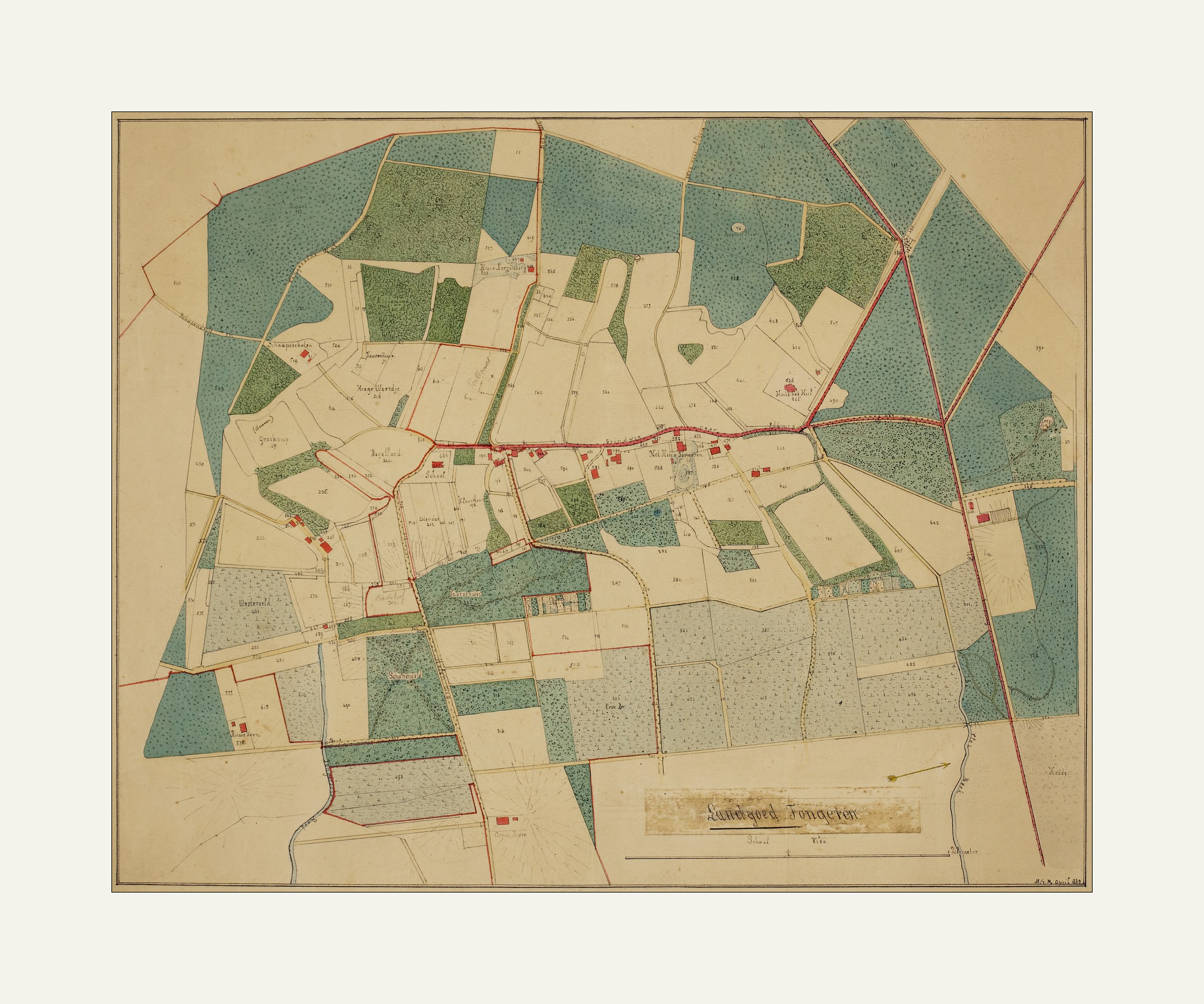 Oude kaart omgeving Epe - landgoed Tongeren | Frisius