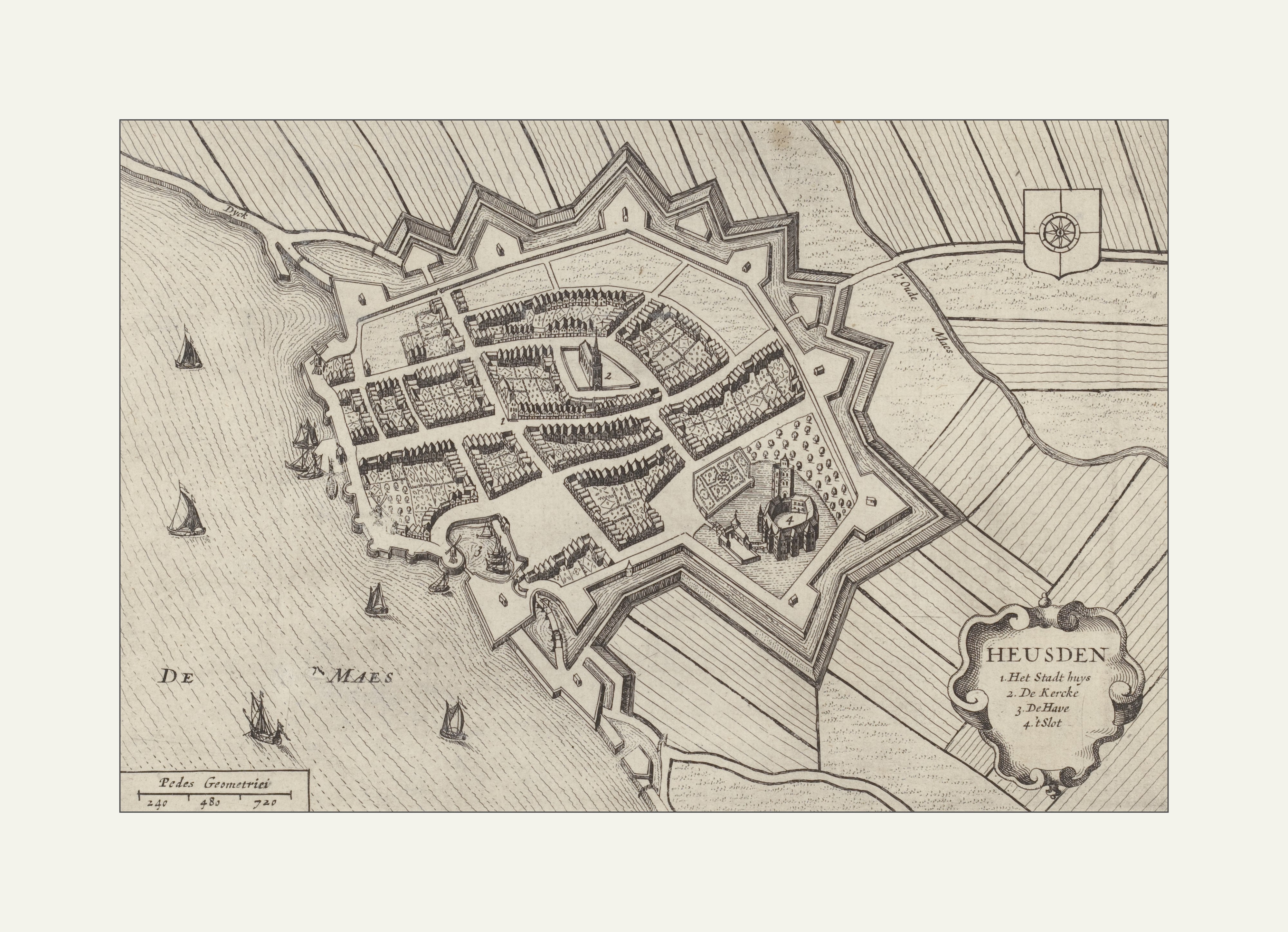 Historische kaart van Heusden | Frisius