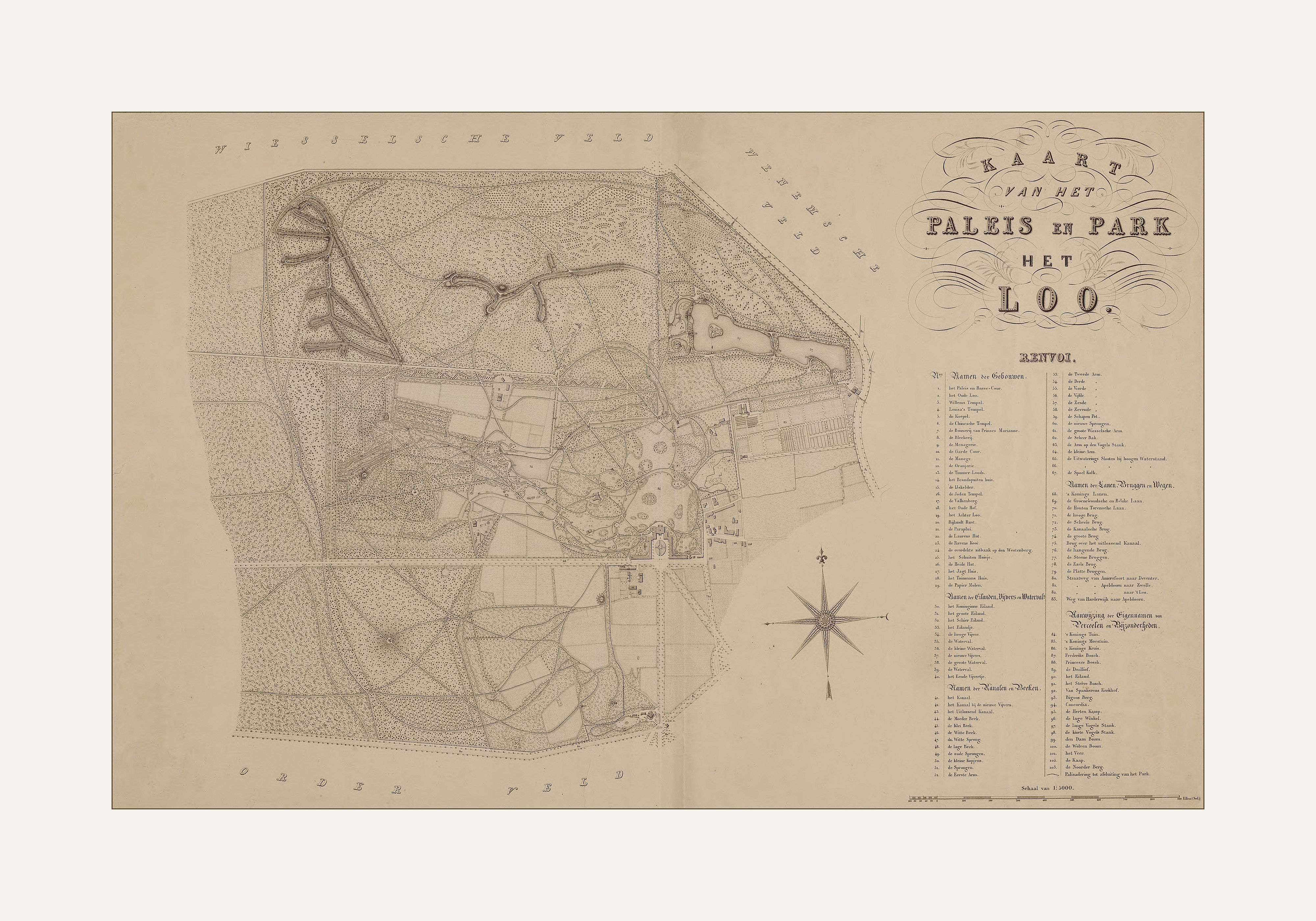 Historische kaart Paleis en Park Het Loo | Frisius