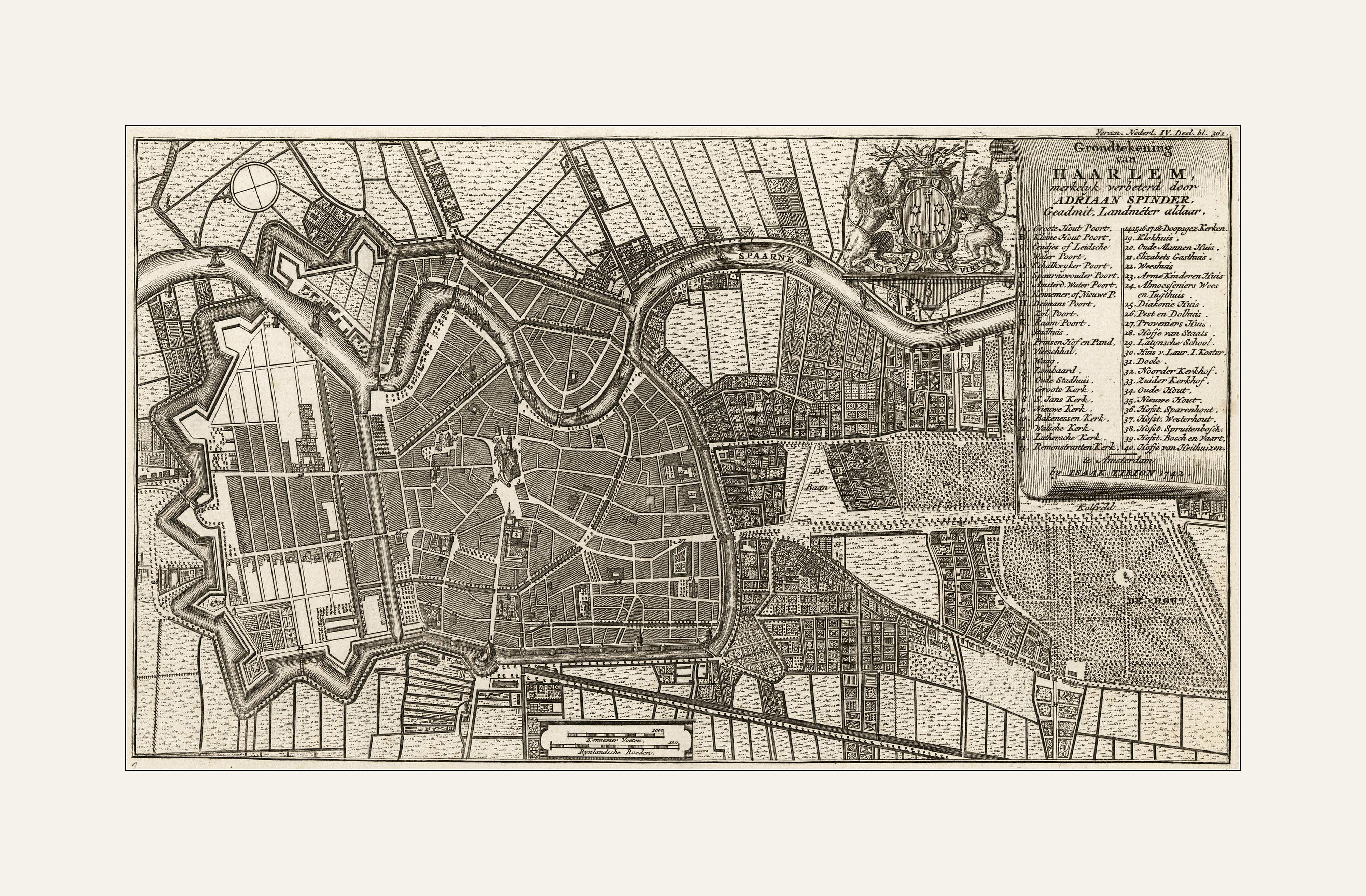 Historische kaart van Haarlem | Frisius