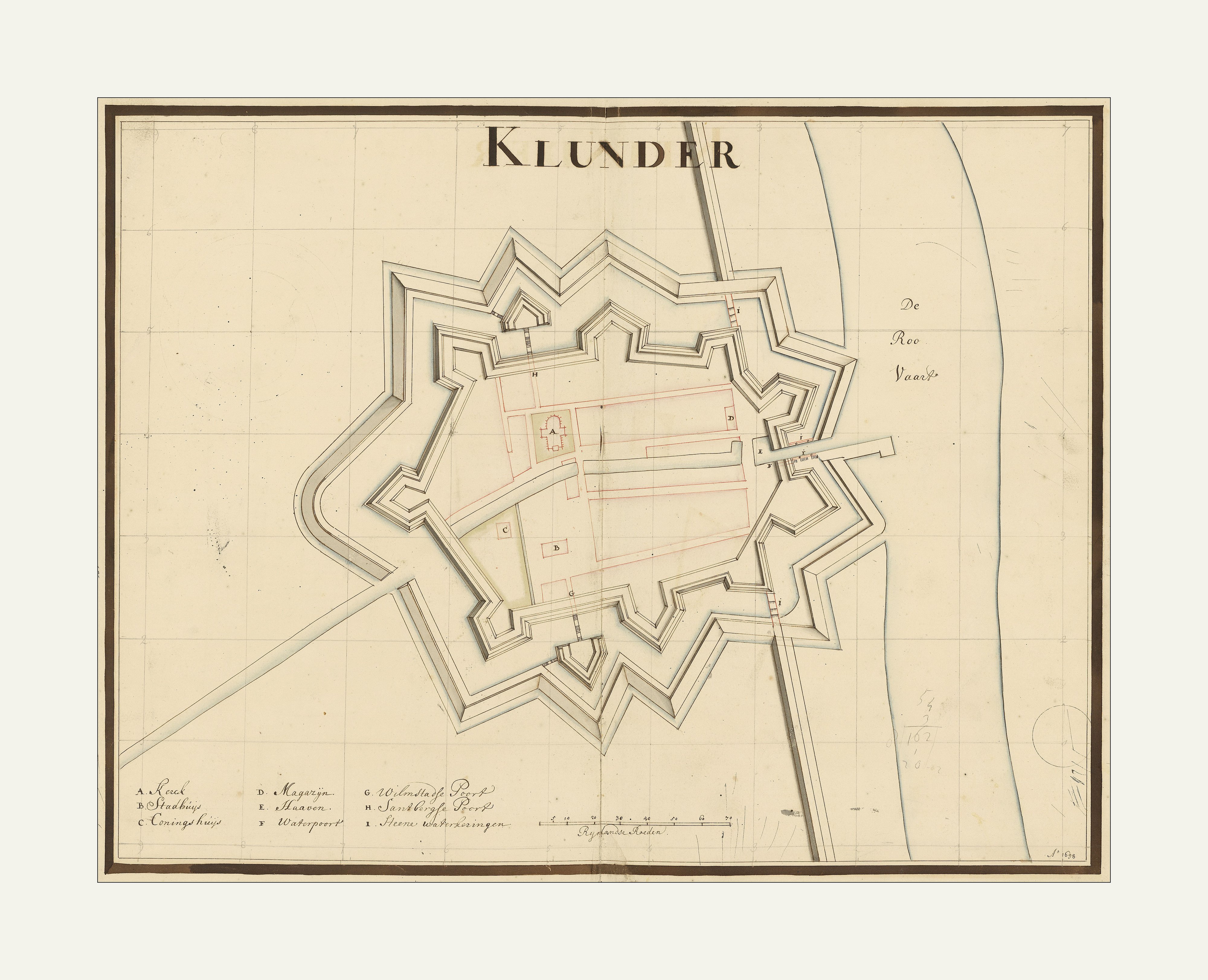 Historische kaart van Klundert | Frisius