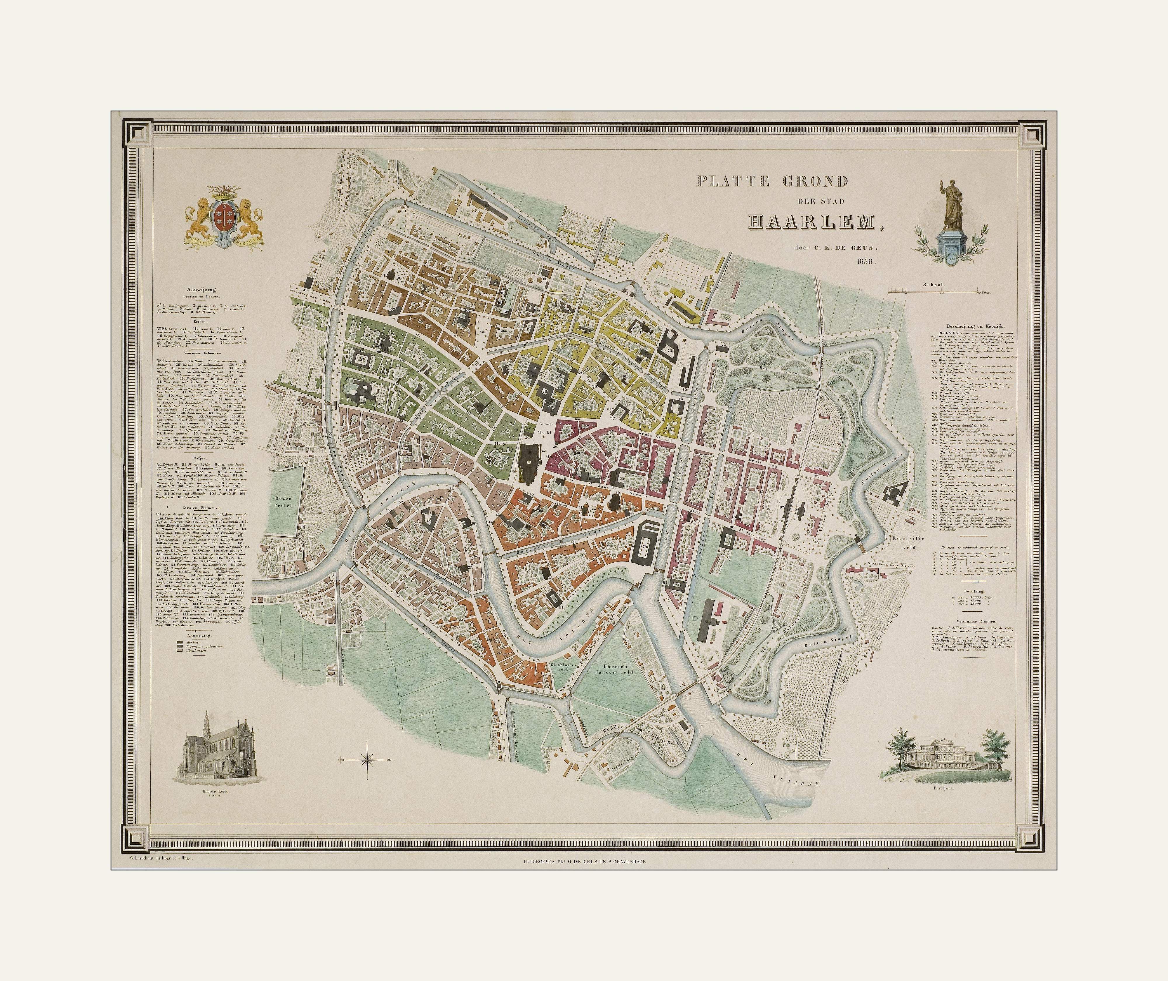 Historische kaart van Haarlem | Frisius