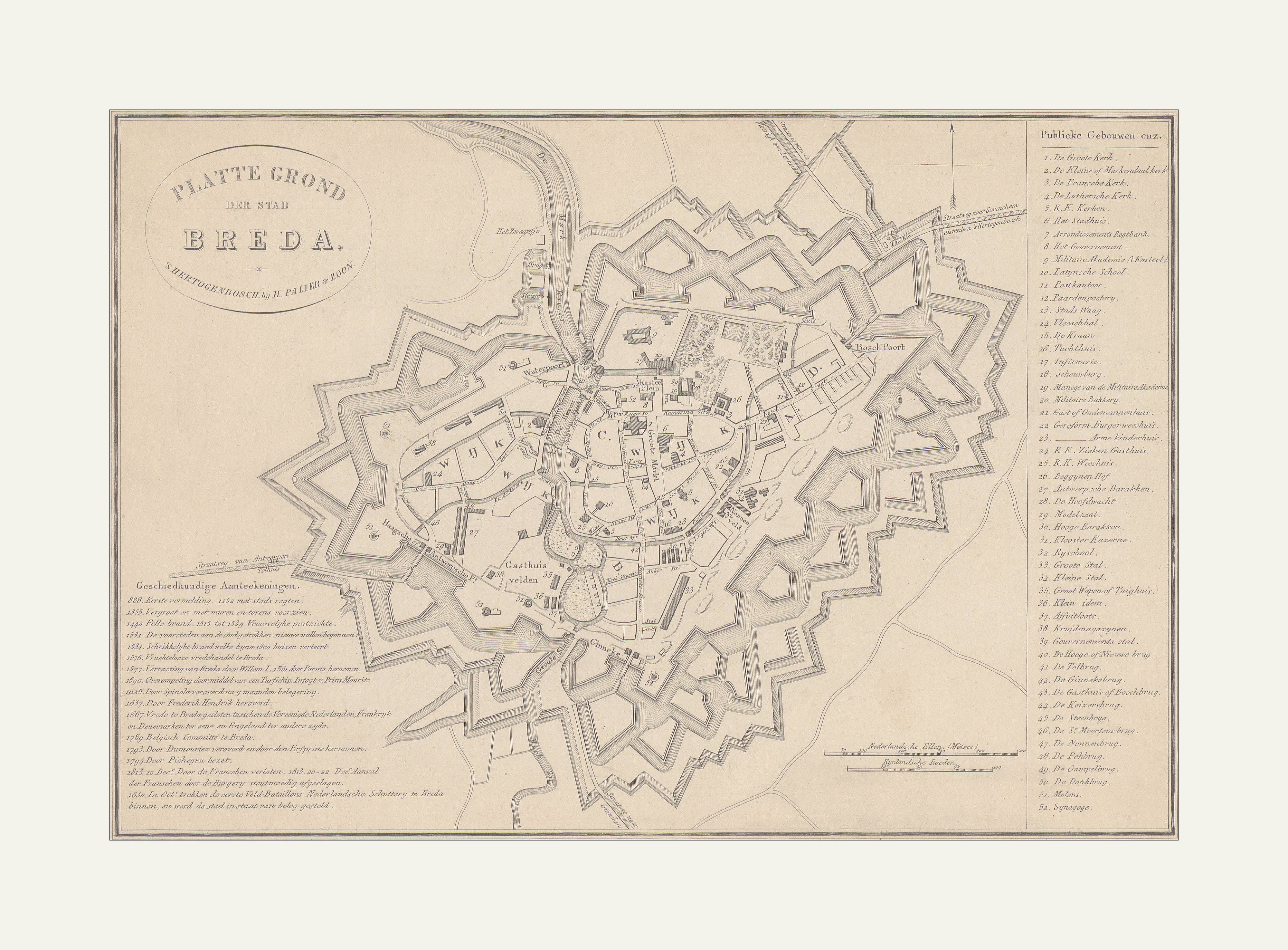 Historische kaart van Breda | Frisius