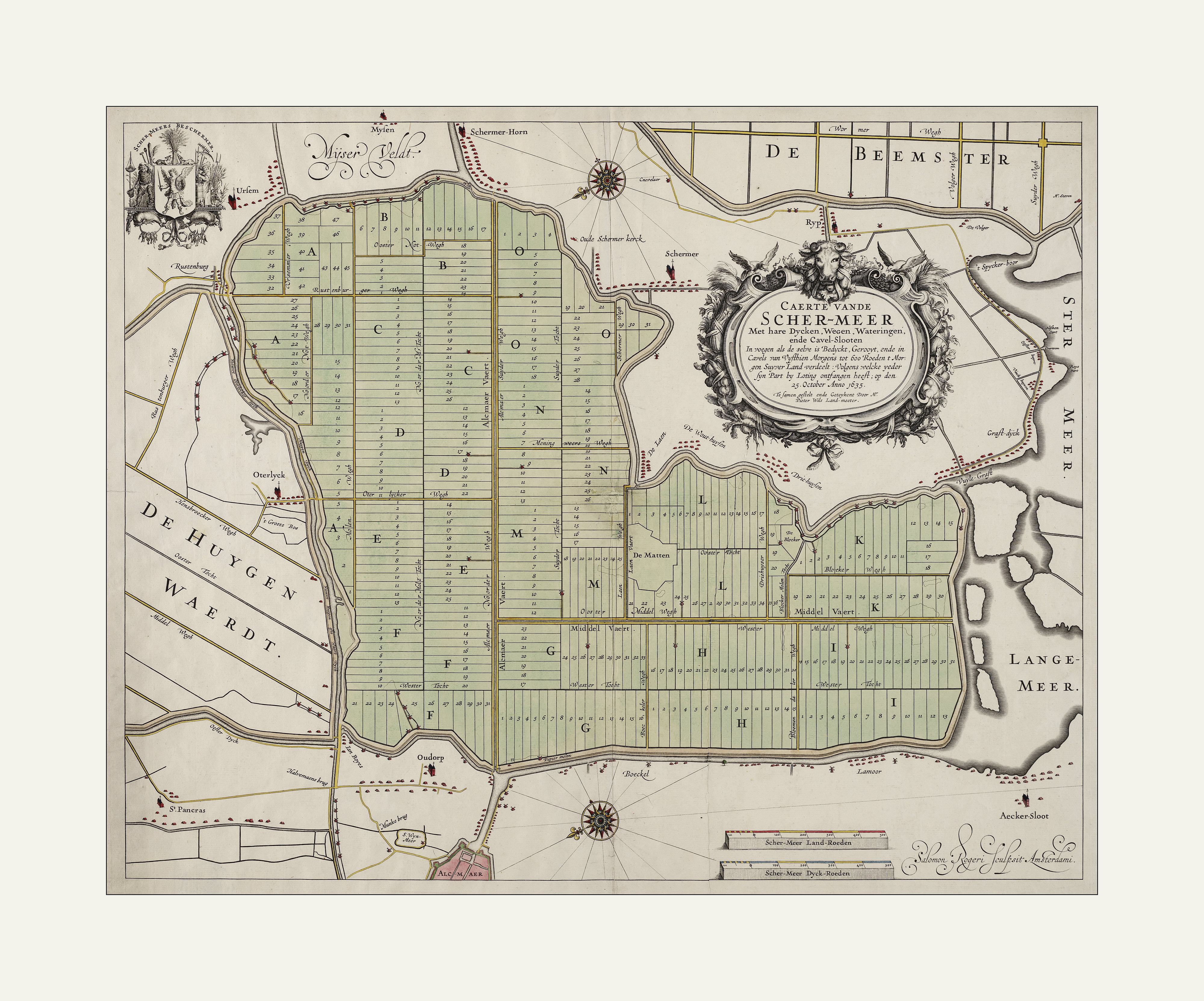 Historische kaart van de Schermer | Frisius