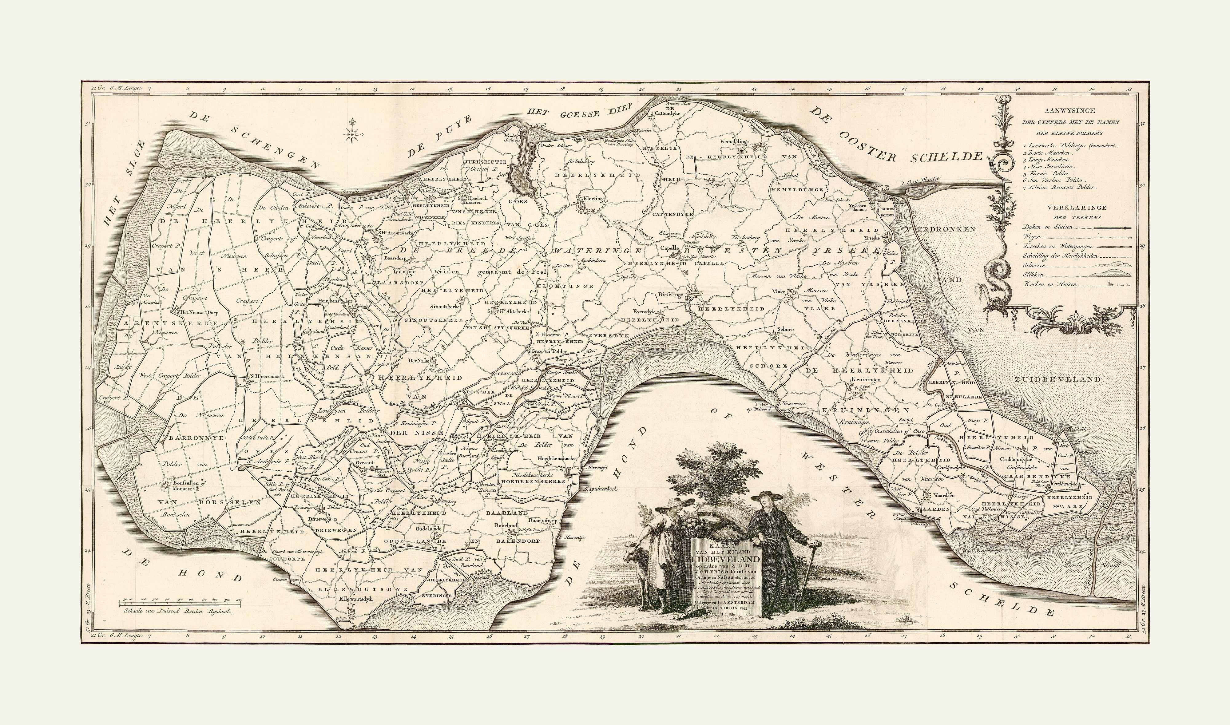 Historische kaarten Zeeland - Zuid-Beveland | Frisius