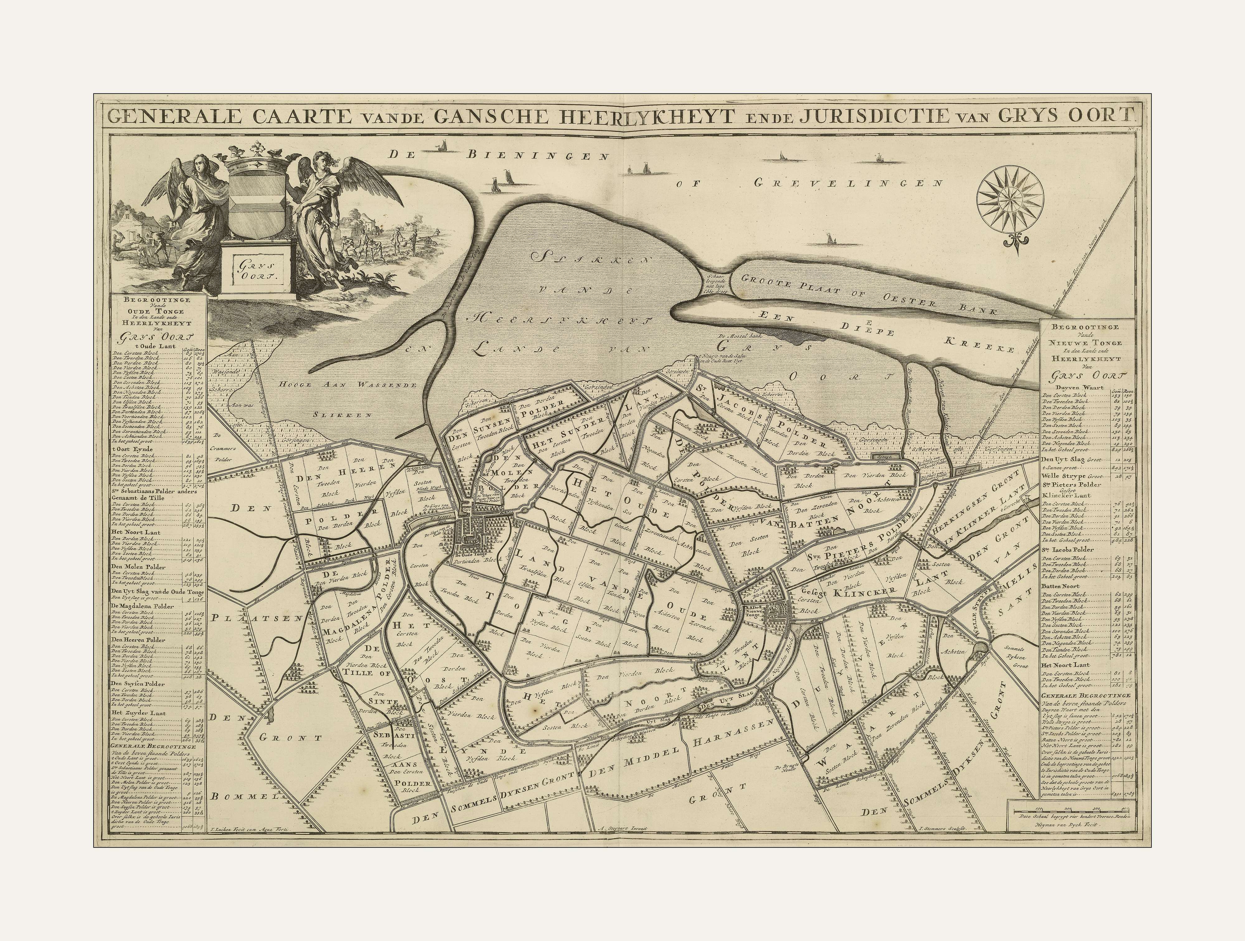 Historische kaart Oude en Nieuwe Tonge | Frisius