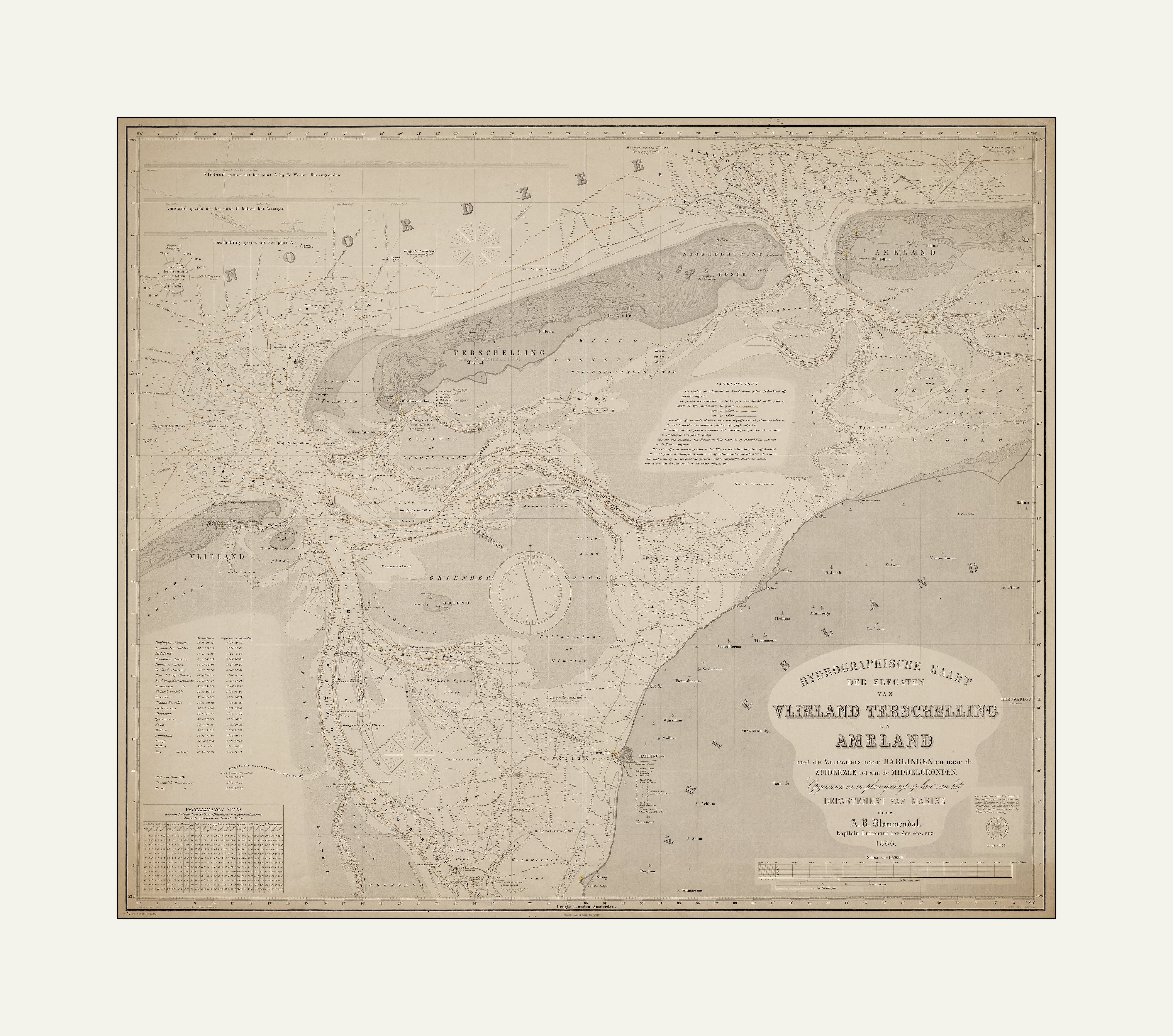 Historische kaart Waddenzee | Frisius